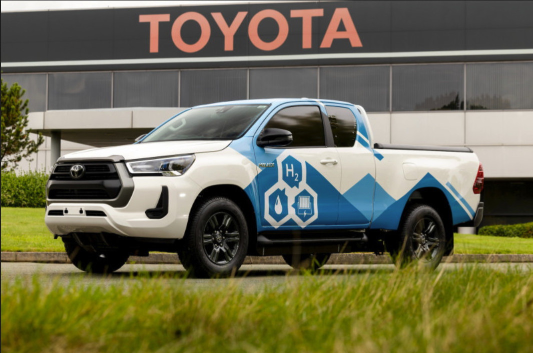 Toyota finally shows prototype hydrogen fuel cell Hilux pickup ...