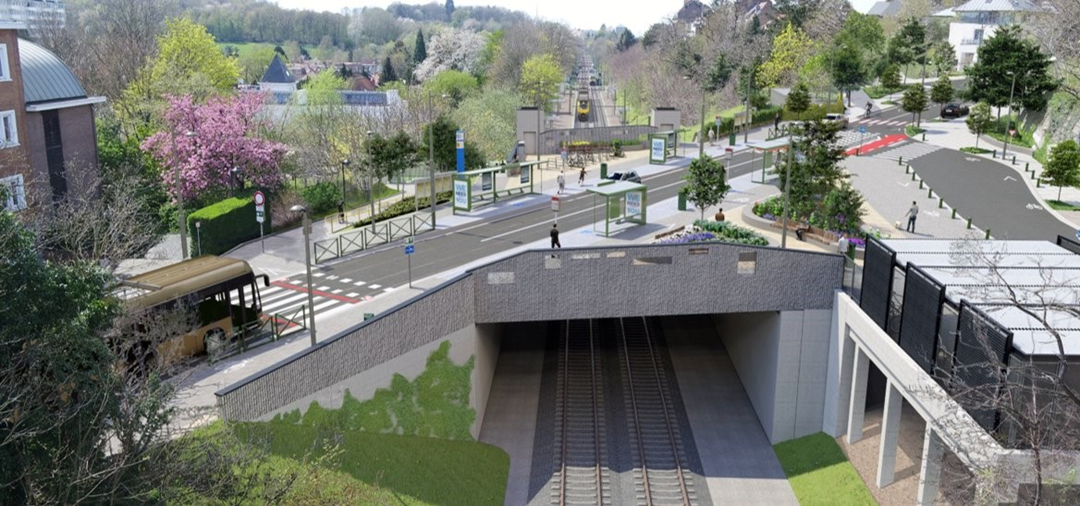 Nieuwe intermodale brug verandert toegang tot station Brussel-Sint-Job ...